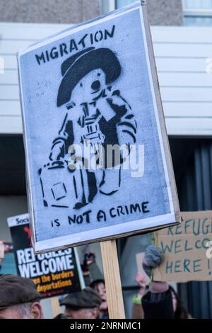 A pro-refugee counter demonstration is held as a group called the ...