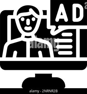native advertising glyph icon vector. native advertising sign. isolated ...