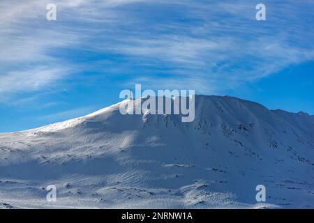 The mountain Gaustatoppen (1883 m elevation) at Gausta (Telemark and ...