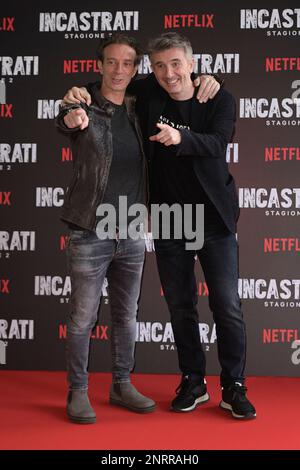 Salvatore Ficarra (L) and Valentino Picone (R) attend the photocall of ...