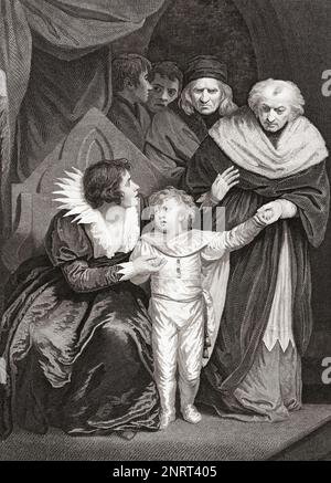 The Princes in the Tower- engraving after painting by Paul Delaroche ...