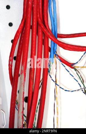 Home wiring is up to code. Blue and red wires appear on inside of ...