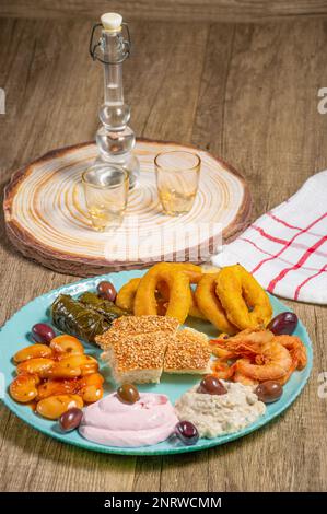 Traditional greek bread ( lagana ) with Greek traditional fasting food ...