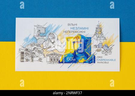 Ukrposhta. A set of different Ukrainian people postage stamps and ...