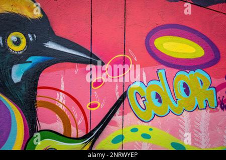 Street art, mural, graffiti, Comuna 13, Medellín, Colombia Stock Photo ...