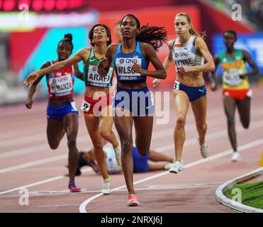 September 28, 2019: Ajee Wilson of United States and Rose Mary Almanza ...