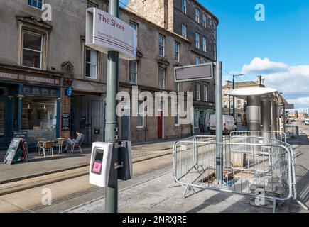 Nearly complete tram line extension on Constitution Street, Leith ...