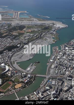 A picture shows Naha Port Facility in Naha City, Okinawa Prefecture on ...