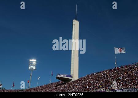 A general view of the stadium showing the Marathon tower or as it is ...