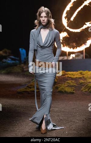 A model walks on the runway at the Blumarine fashion show during Fall ...