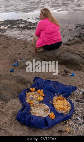 Traditional Iemanja African-Uruguayan ceremony of blessing of the ...