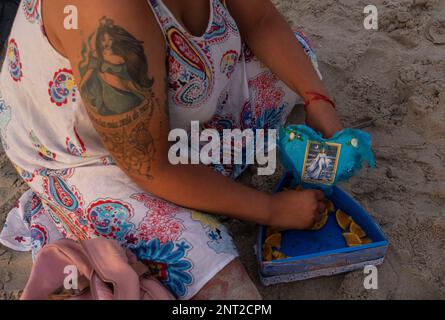 Traditional Iemanja African-Uruguayan ceremony of blessing of the ...