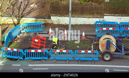 roadworks on the A82 great western toad Glasgow, Scotland, UK Stock ...