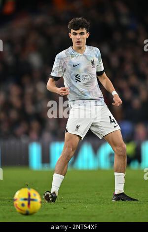 LONDON, ENGLAND - FEBRUARY 25: Stefan Bajcetic of Liverpool FC during ...