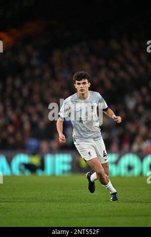 LONDON, ENGLAND - FEBRUARY 25: Stefan Bajcetic of Liverpool FC during ...