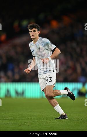LONDON, ENGLAND - FEBRUARY 25: Stefan Bajcetic of Liverpool FC during ...
