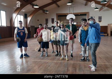 CHAMPIONS, from left: Casey Metcalfe, James Day Keith, Woody Harrelson ...