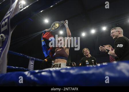 Sheila Martinez (ESP) winner of the boxing match valid for the EBU ...