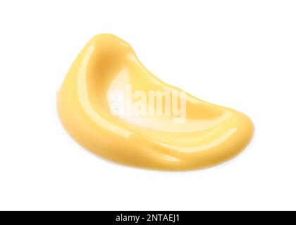 Smear of delicious melted cheese isolated on white Stock Photo - Alamy