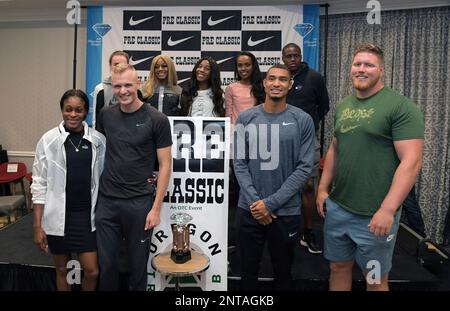 Sha'Carri Richardson, Shelly-Ann Fraser-Pryce and Aleia Hobbs competing ...