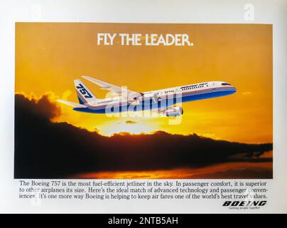 Boeing vintage magazine advertisement Stock Photo - Alamy