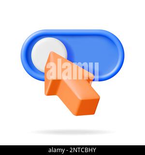 3D Mouse Cursor and Switch Button in Computer Isolated. Render Laptop Pointer and Button for ...