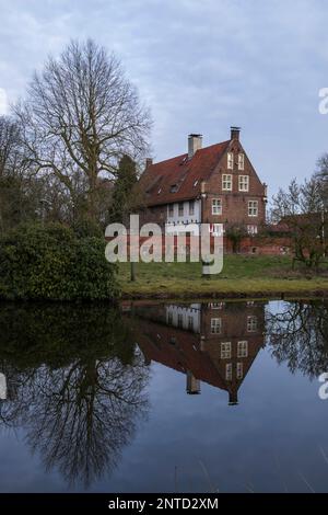 water castle Loburg, Germany, North Rhine-Westphalia, Muensterland ...