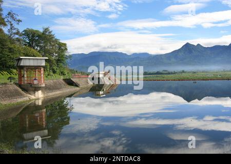 the beauty of selorejo dam in Malang City, East Java Indonesia on ...