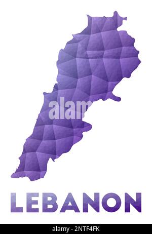 Low poly map of Lebanon. Geometric illustration of the country. Lebanon ...