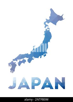 Map of Japan. Low poly illustration of the country. Geometric design ...