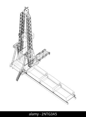 Oil rig. Orthography Stock Photo - Alamy
