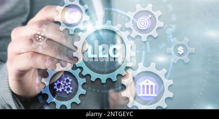 LLC. Limited Liability Company. Universal background for presentation ...