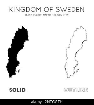 Sweden map. Blank vector map of the country with regions. Borders of ...