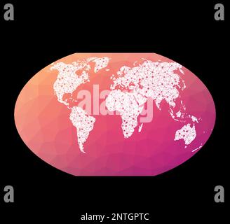 World map. Globe in Winkel Tripel projection, plain style. Outline ...