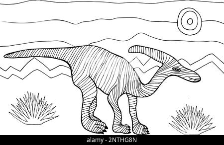 Parasaurolophus vector coloring page Stock Vector Image & Art - Alamy