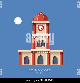 Coimbatore City - Clock Tower - Icon Illustration as EPS 10 File Stock ...