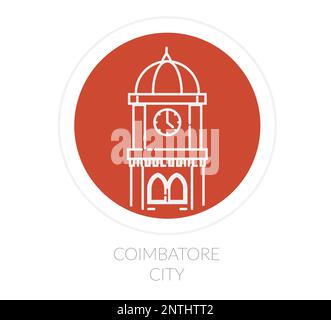 Coimbatore City - Clock Tower - Icon Illustration as EPS 10 File Stock ...