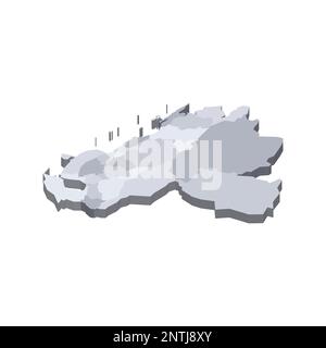 Vector blank map of Venezuela with states, capital district, federal ...