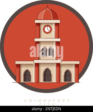 Coimbatore City - Clock Tower - Icon Illustration as EPS 10 File Stock ...