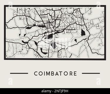 Abstract Coimbatore City Map - Illustration as EPS 10 File Stock Vector ...