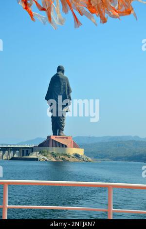 Statue Of Unity, view from Ekta Cruise, colossal statue, tallest statue in the world, located in ...