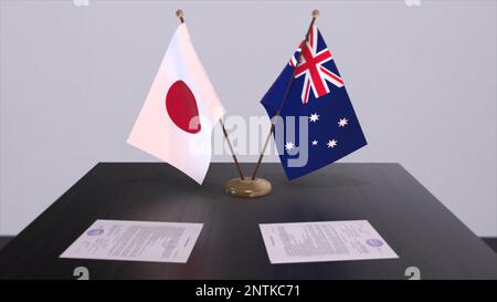 Australia with national flags on political globe. 3D illustration Stock ...
