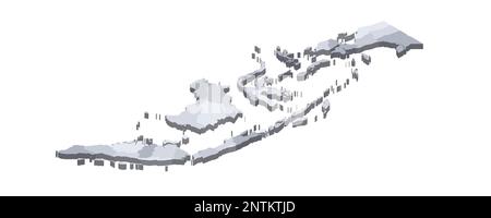 3d isometric map of Jakarta is a province of Indonesia, vector ...