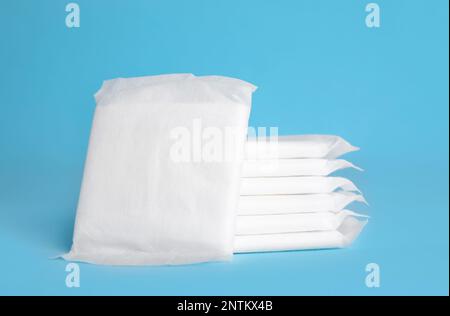 Menstrual pads on light background Stock Photo - Alamy