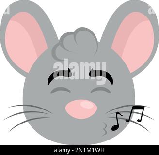 Rat singer cartoon character on white background illustration Stock ...