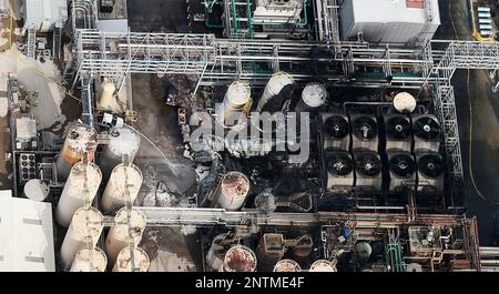 This aerial photo shows the KMCO chemical plant in Crosby, about 25 ...