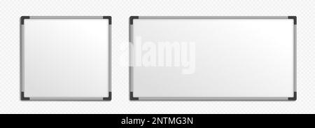 Realistic set of square and rectangle whiteboards isolated on ...