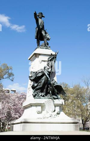Statue of Major General Rochambeau in Lafayette Park across from the ...
