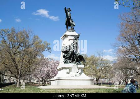 Statue of Major General Rochambeau in Lafayette Park across from the ...