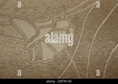 fabric brown with patterns of embossed flowers Stock Photo - Alamy